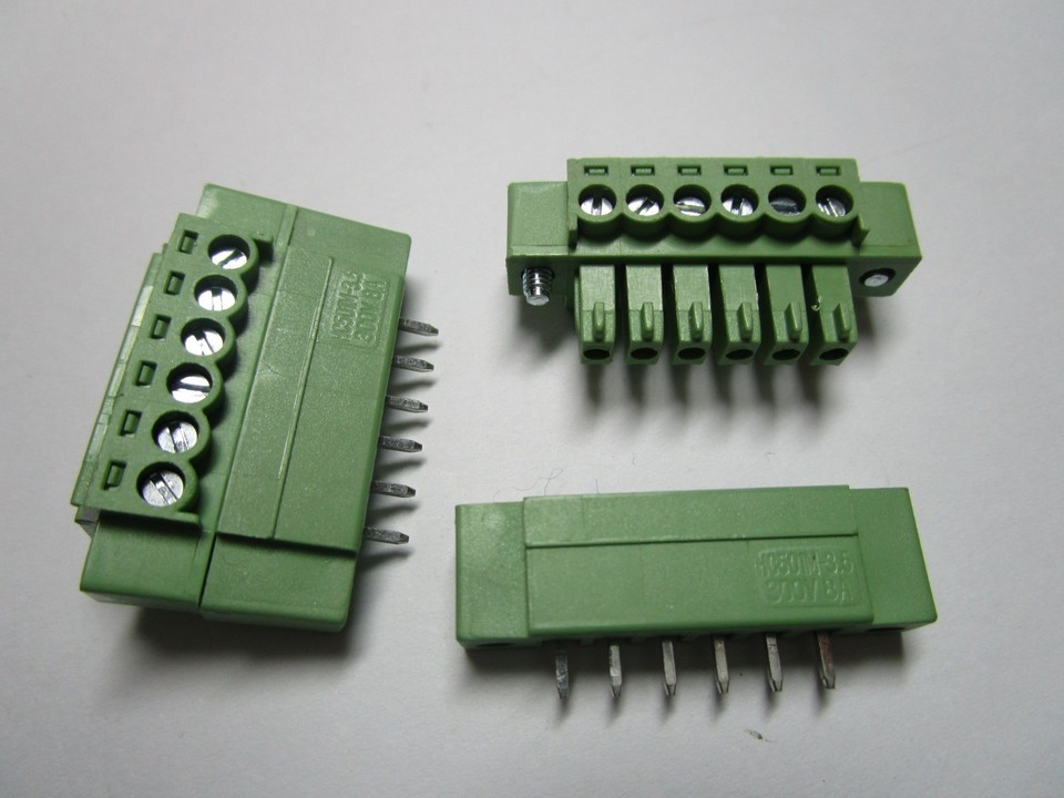 20 pcs with Embossmen Pitch 3.81mm Straight 6 pin Screw Terminal Block ...