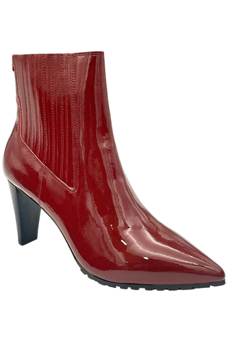 Donald Pliner Women's Deniz Crinkle Patent Heel Booties Oxblood Red | eBay