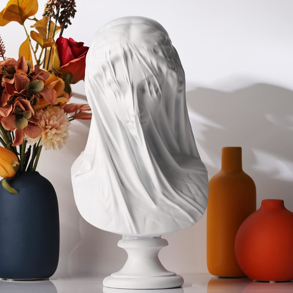 13 Inch Veiled Lady Bust Greek Goddess Statue,Large Classic Roman Bust ...