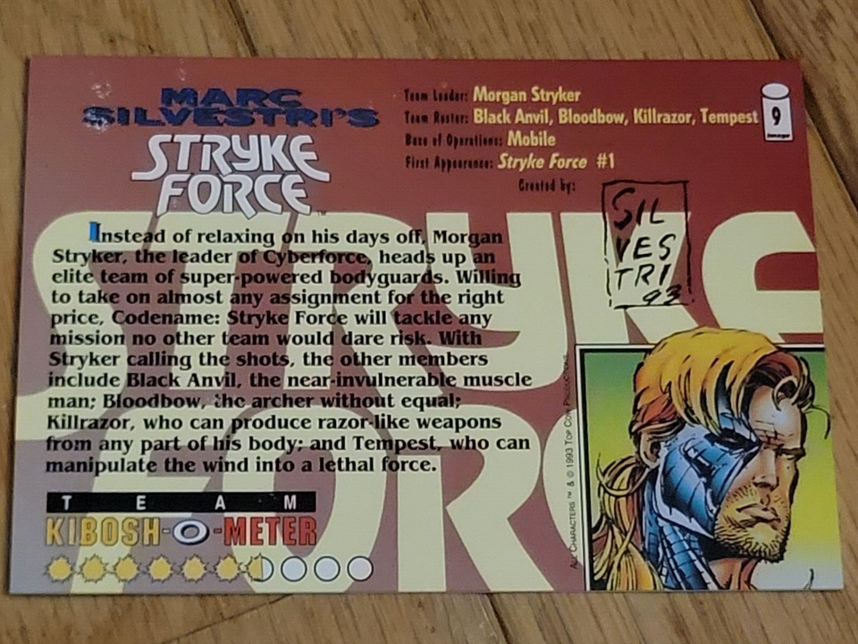 1993 Wizard Mark Silvestri's Stryke Force Comics Foil Trading Card | eBay