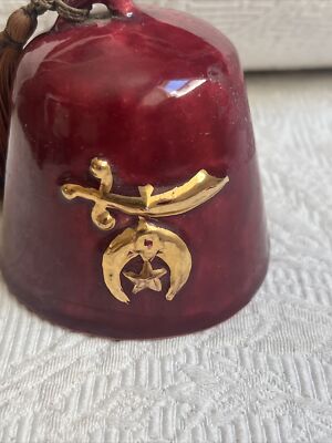 1950 Shriners Ceramic Masonic Masons Los Angeles Fez Vase Bell 3" #G | eBay