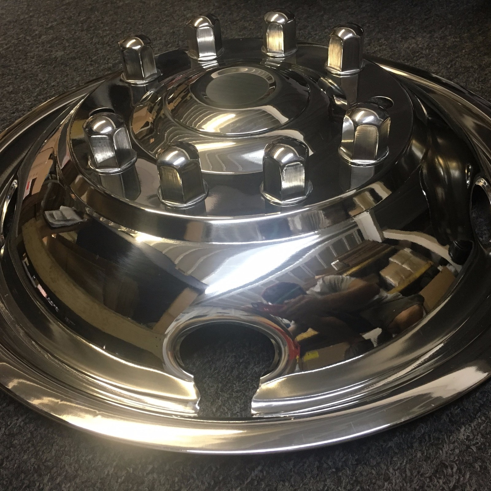 Set of 19.5" Stainless Dually Wheel Simulators For 05-25 Ford F450 F550 ...