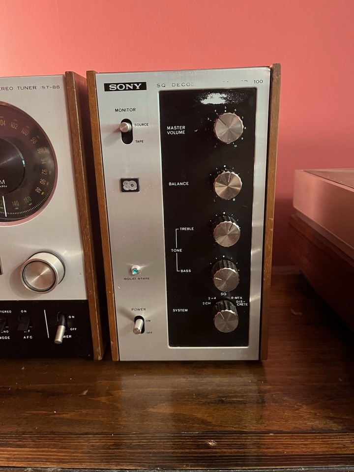 Vintage 1970s Sony TA-88 Amplifier, Sony ST 88 Radio And Sony SQ 100 ...