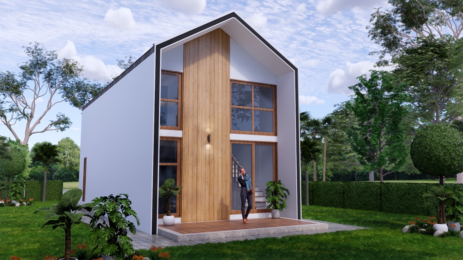 16x33 Feet House Plan 5x10 Meter 2 Beds 2 Baths Gable Roof PDF (A4 Hard ...