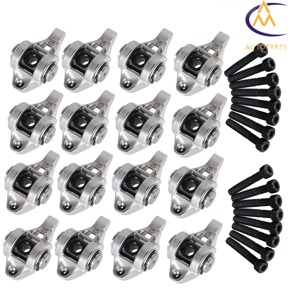 16 pcs LS1 Rocker Arms with Trunion Kit 10214664 For 4.8 5.3 5.7 6.0L ...