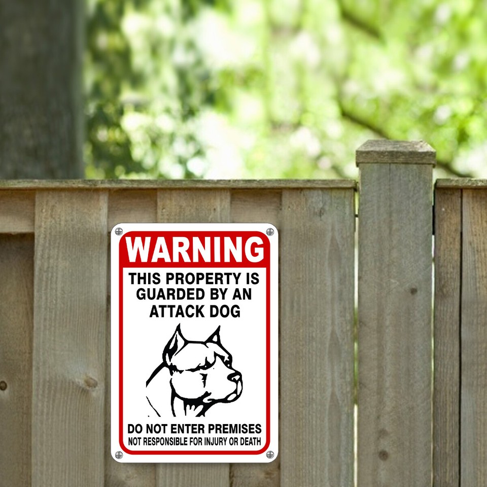 Guard Dog on Duty Signs Beware of Dog Sign Dogs Will Bite Attack Dog 7 ...