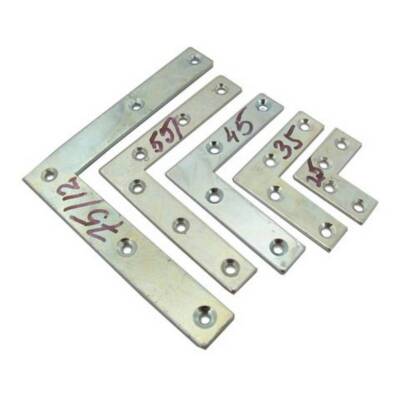 Angle Flat Bracket x 2 / Galvanised Steel L Shape Plate Corner Brace ...