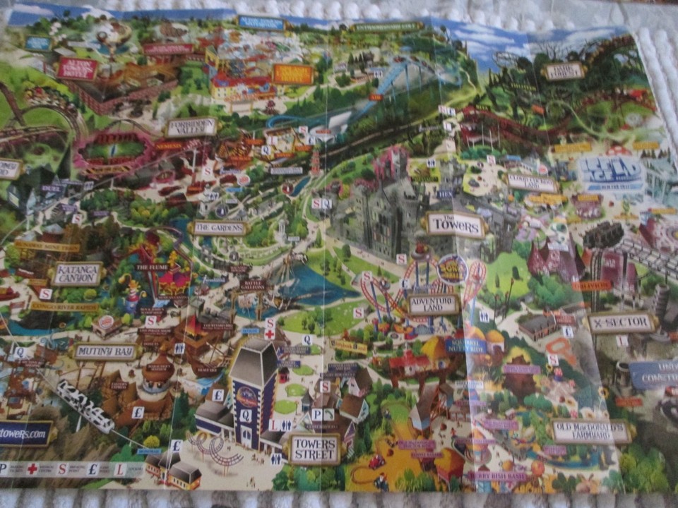 Alton Towers Resort Map & Guide 2012 Theme/Amusement Park Opens out as ...