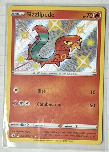Sizzlipede (Shiny) - SV018/SV122 Ultra Rare Shining Fates NM Pokemon ...