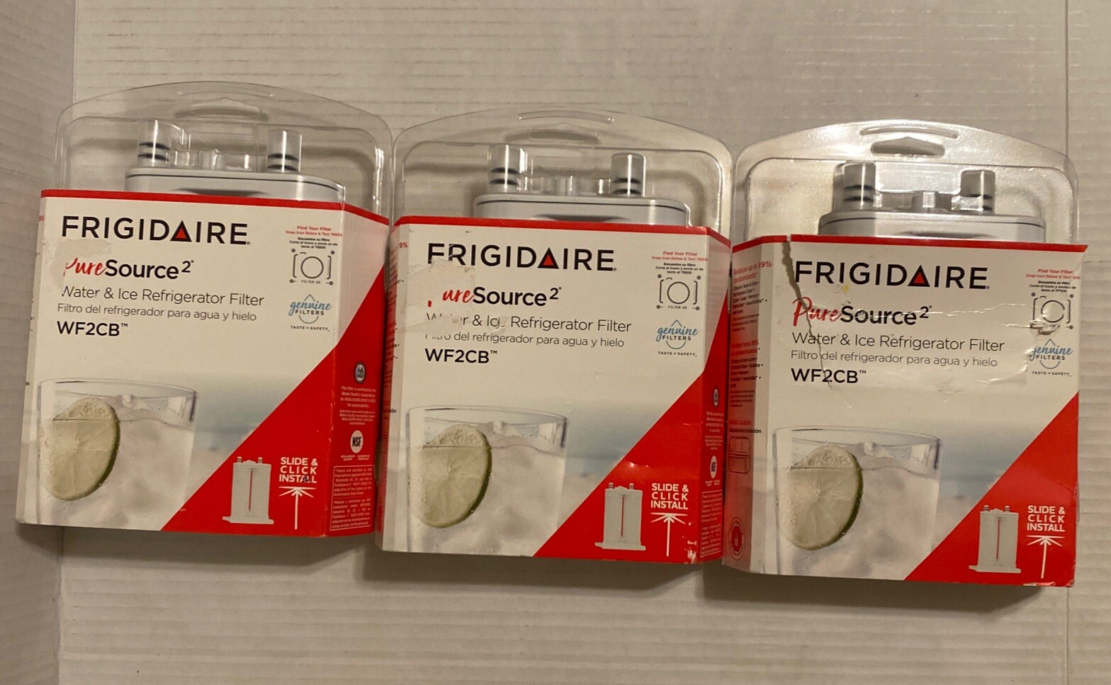 Frigidaire Pure Source 2 Water Ice Refrigerator Filter WF2CB / Lot of 3 ...