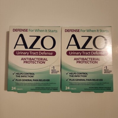 Azo Urinary Tract Defense Antibacterial Protection 24 Tablets X2 Exp ...