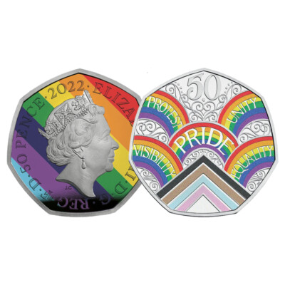 Pride Royal Mint 2022 50p Coin Coloured Coin Duo | eBay Australia