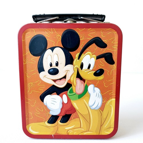 Vintage Mickey Mouse and Pluto Lunch Box Tin. Approx 5x5" Excellent ...