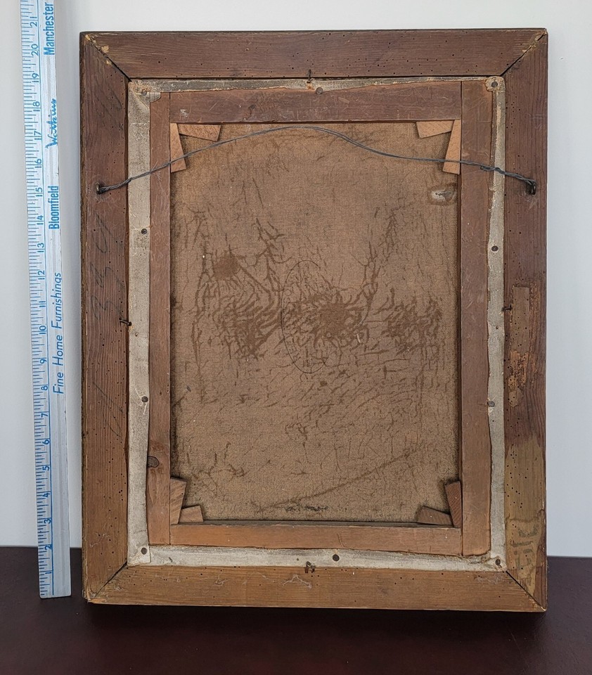 Original Antique 1876 Maritime oil on canvas 21x16" painting Signed G.H ...