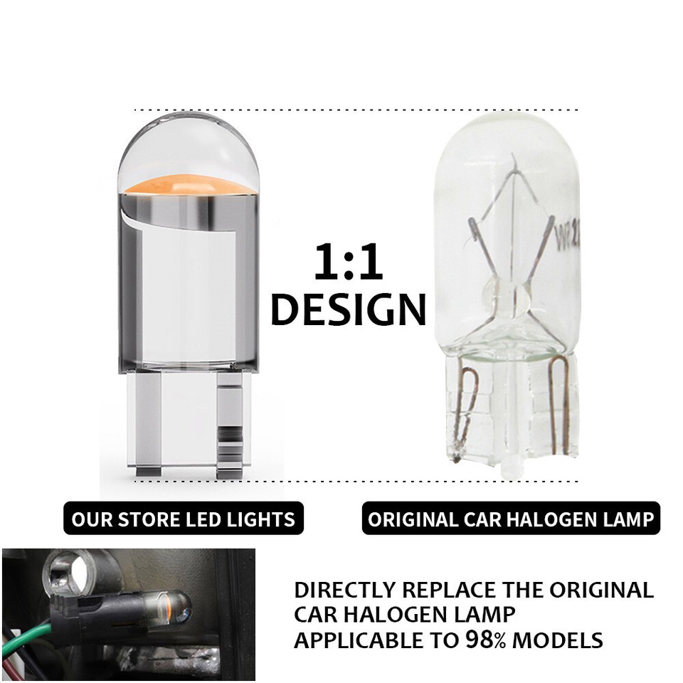 20Pcs T10 501 LED Bulbs White 194 168 921 Side Light Bulbs Car W5W Dome ...