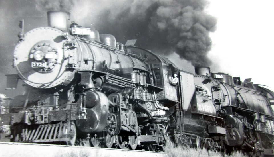 Locomotives 2734 & Union Pacific Locomotive 7865 Original B&W ...