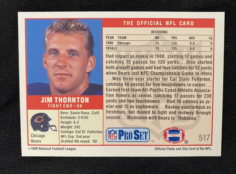 1989 Pro Set - #517 Jim Thornton (RC) | eBay