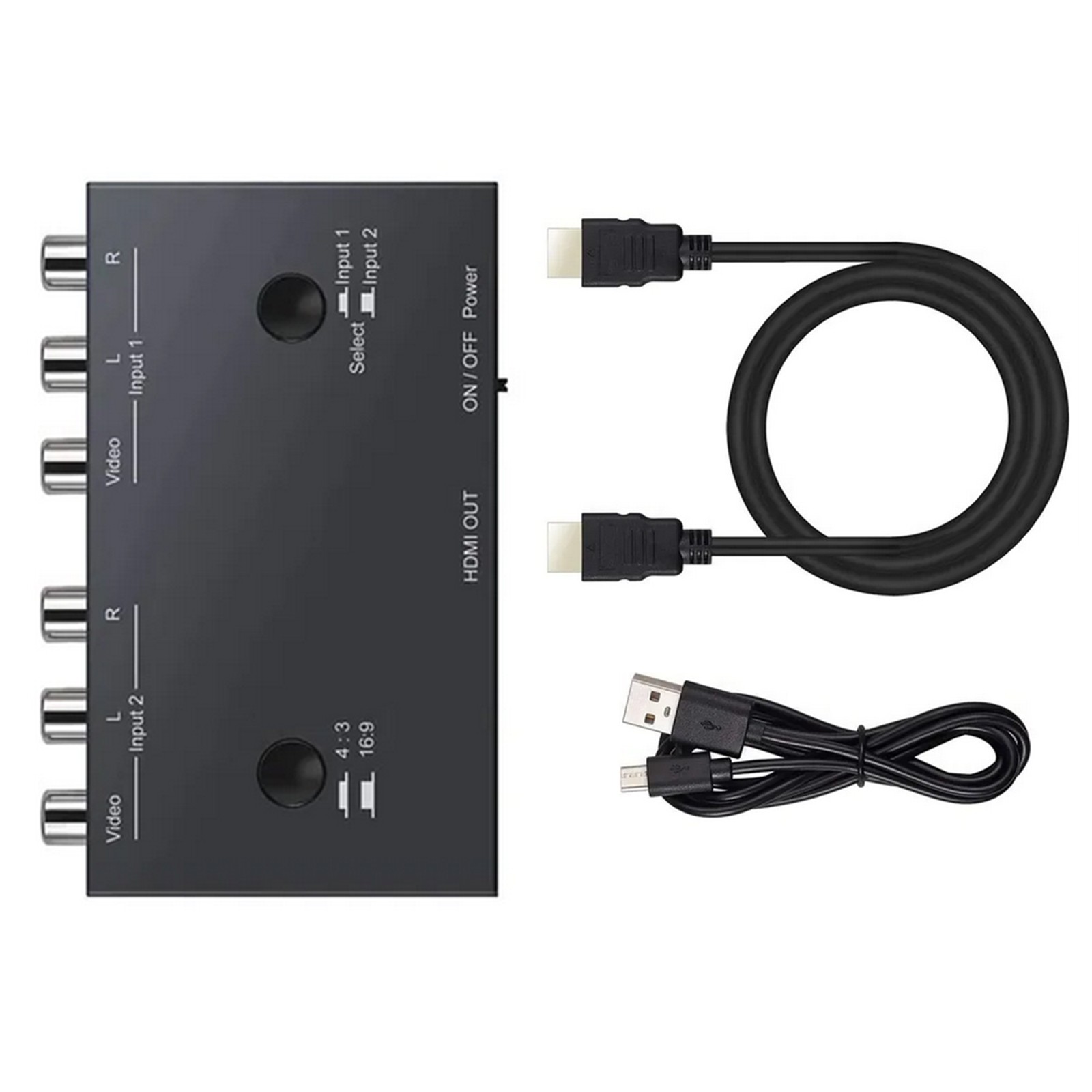 2 Port AV To HDMI Converter 2RCA To HDMI Adapter 2AV To HDMI 2 In 1 Out ...