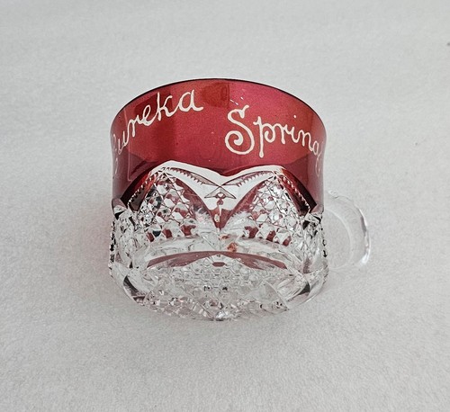 Antique Ruby Red Flash Glass Eureka Springs Arkansas Souvenir Cup 3" | eBay