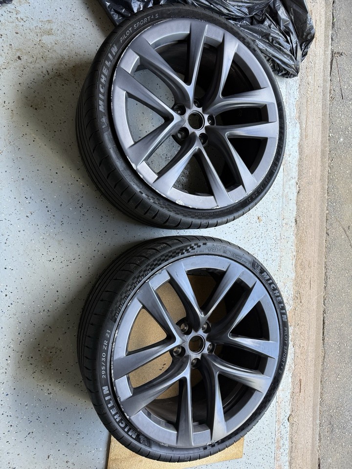 21 22 23 Tesla Model S Plaid Rear 21 x 10.5 Wheel Rim Arachnid 1536 OEM ...