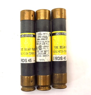 Fusetek Time Delay Fuse RDS 45 RDS45 45A 600V Class RK5 (3) | eBay
