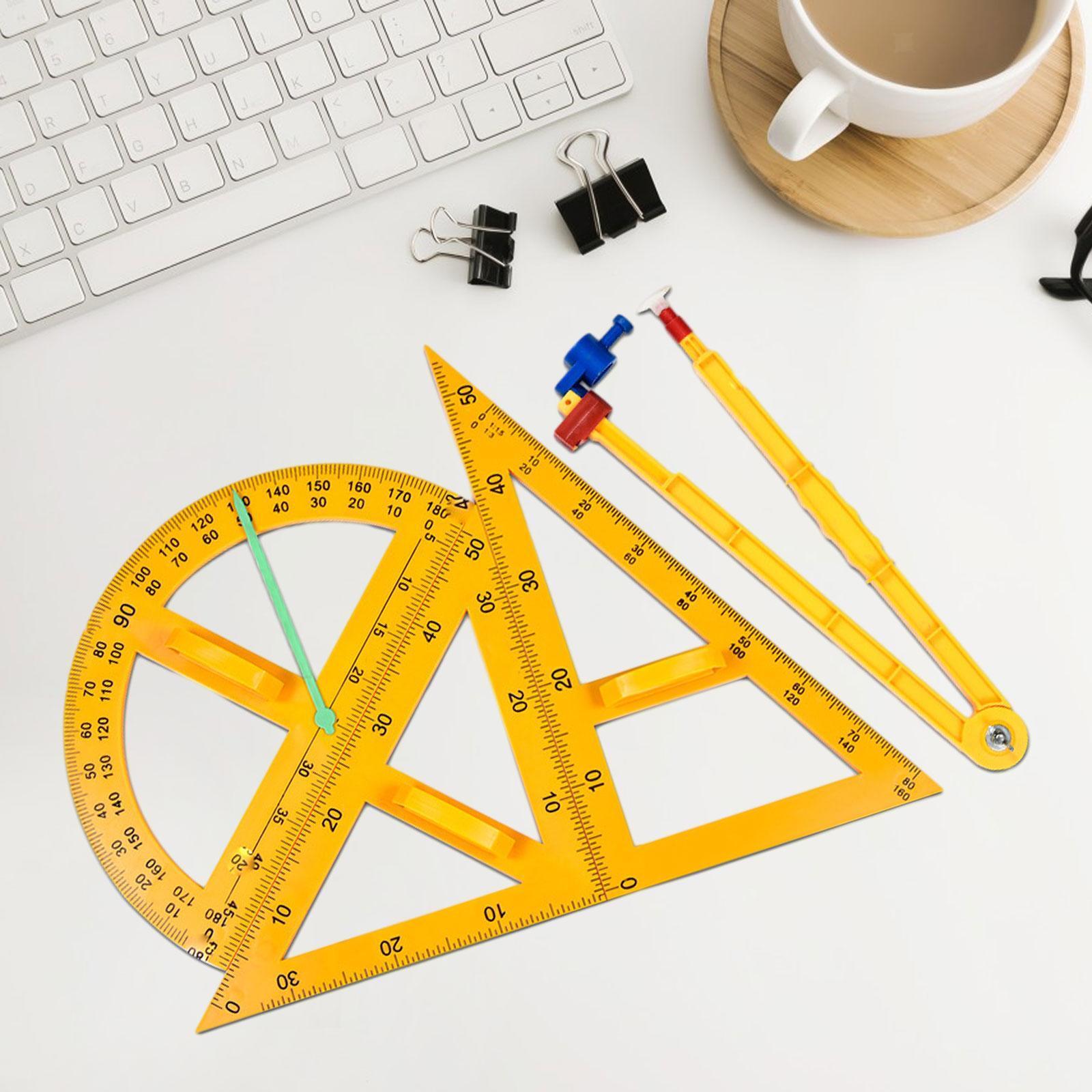 4Pcs Math Geometry Ruler Kit Teaching Aids Learning Tool Drafting ...