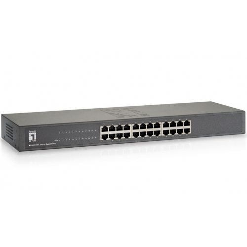 LevelOne GSW-2457 24-Port Ethernet Switch, Unmanaged, 15W, RJ45 Base-T ...