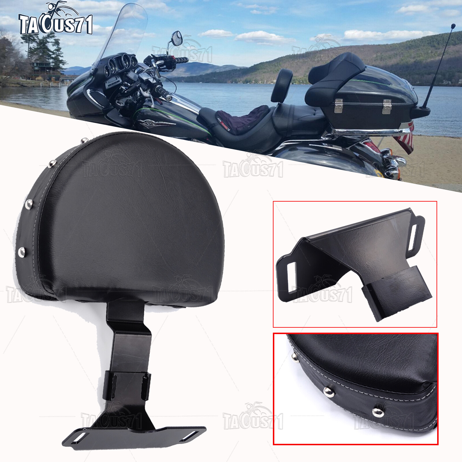 Studded Rider Driver Backrest For Indian Chief Chieftain Springfield ...