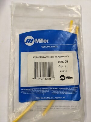 Miller 230708 Kit Idler Roll 1/16 .062 XR-Aluma-Pro Gun | eBay