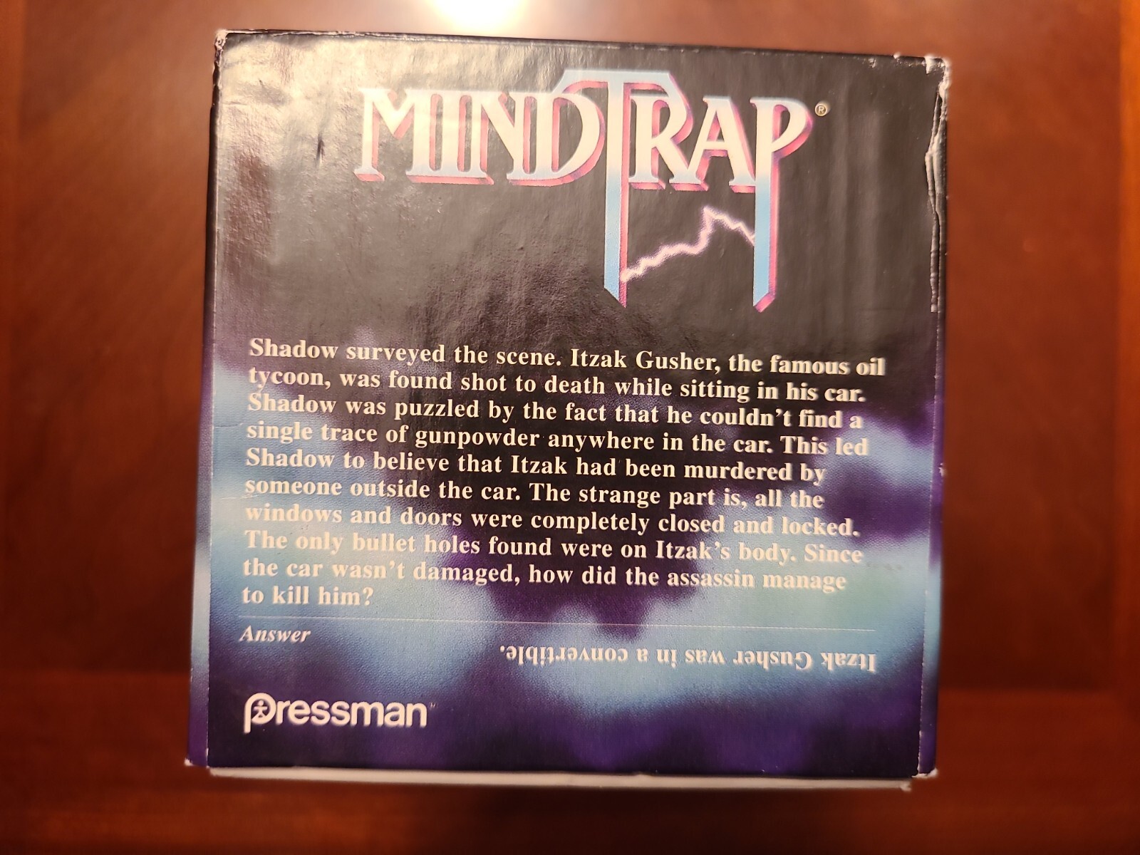 Vintage Mind Trap Game by Pressman 1996 Riddles Classic Puzzles Murder ...