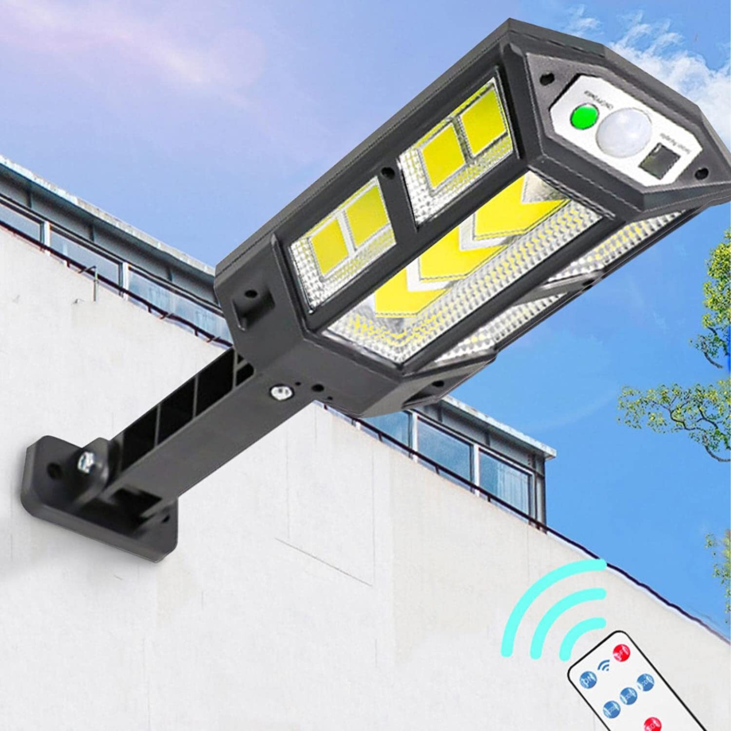 432 LED Solar Panel Wall Light Outdoor Garden PIR Motion Sensor ...