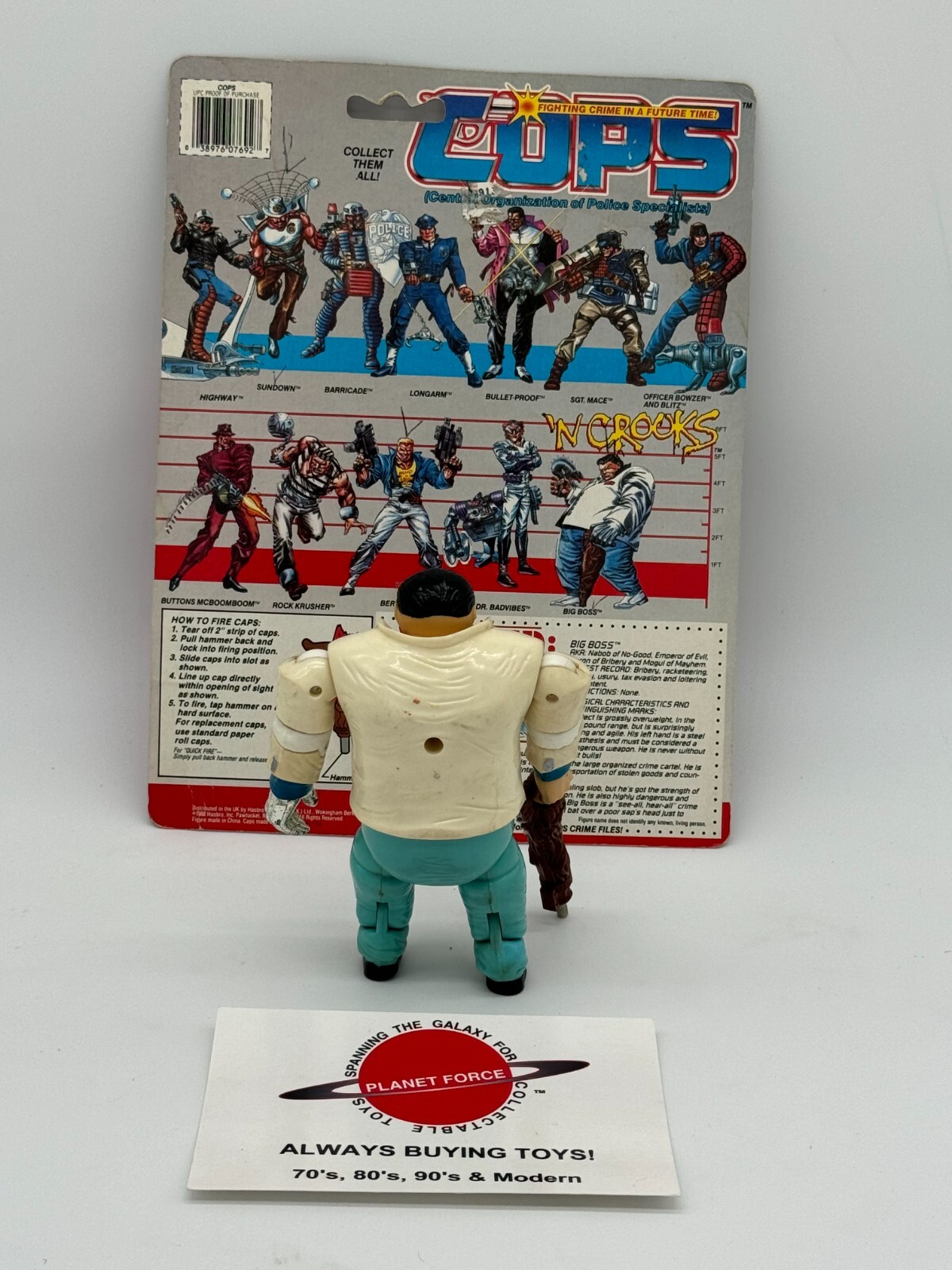 1988 Big Boss w/ Cardback Vintage COPS Hasbro Figure C.O.P.S. N’ Crooks ...