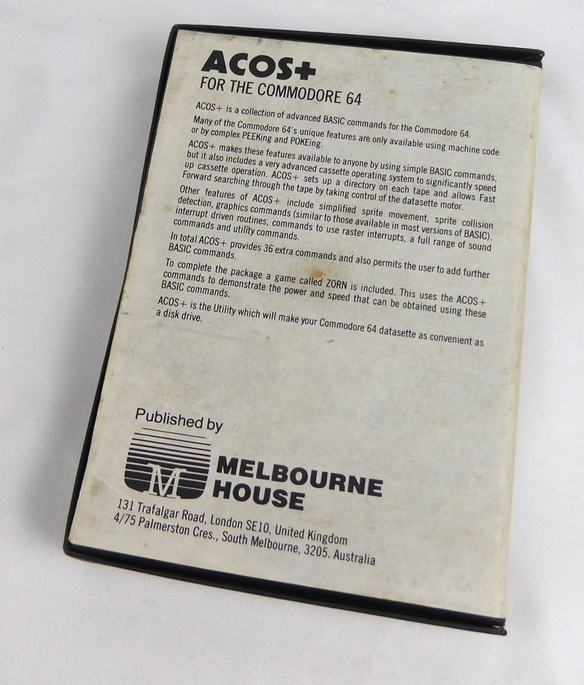 Commodore 64 C64 -- ACOS+ (Melbourne House) - Tape Kassette | eBay UK