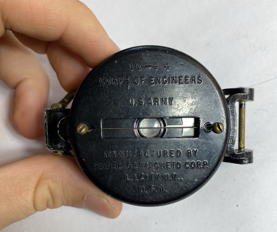 WW2 U.S. ARMY CORPS OF ENGINEER COMPASS Used W/POUCH G-12 Named ...