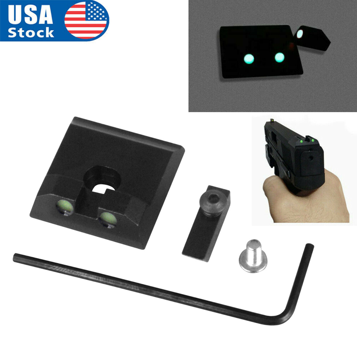Front Rear Fiber Optic 3 Dot Sights Green Dot for Taurus G2C G2S G3 ...