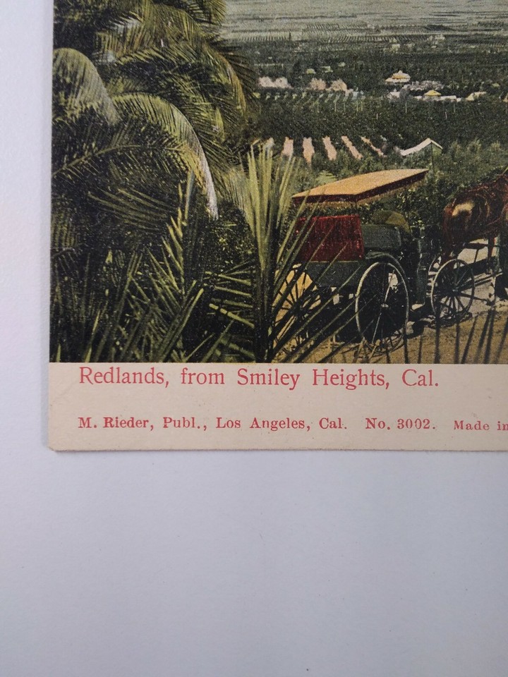 California Postcard Early 1900s Original Redlands Smiley Heights Horse ...