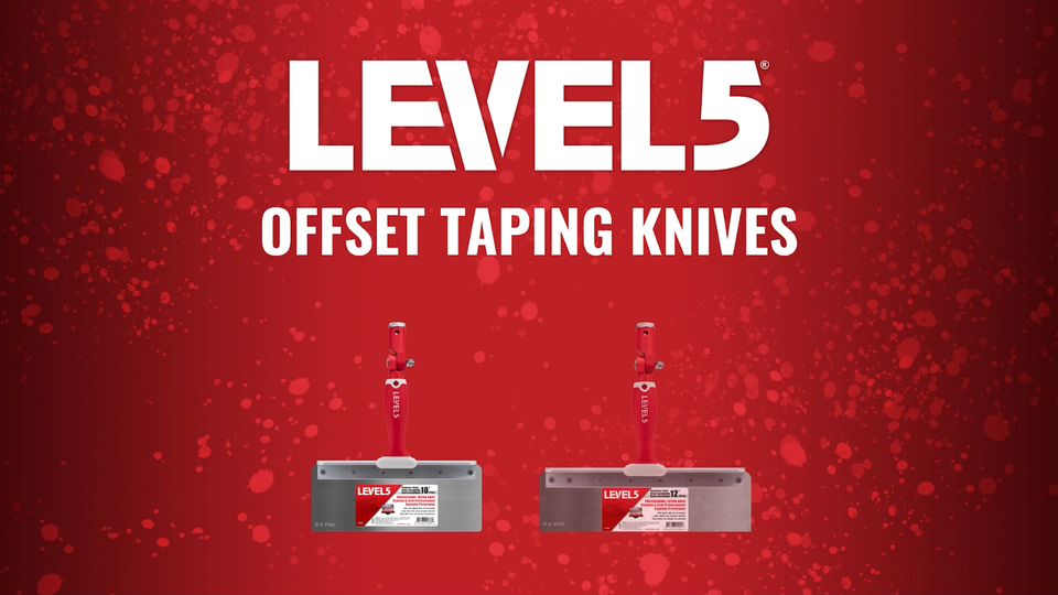 LEVEL5 12" Offset Drywall Taping Knives, Stainless Steel w/ Stiff Blade ...