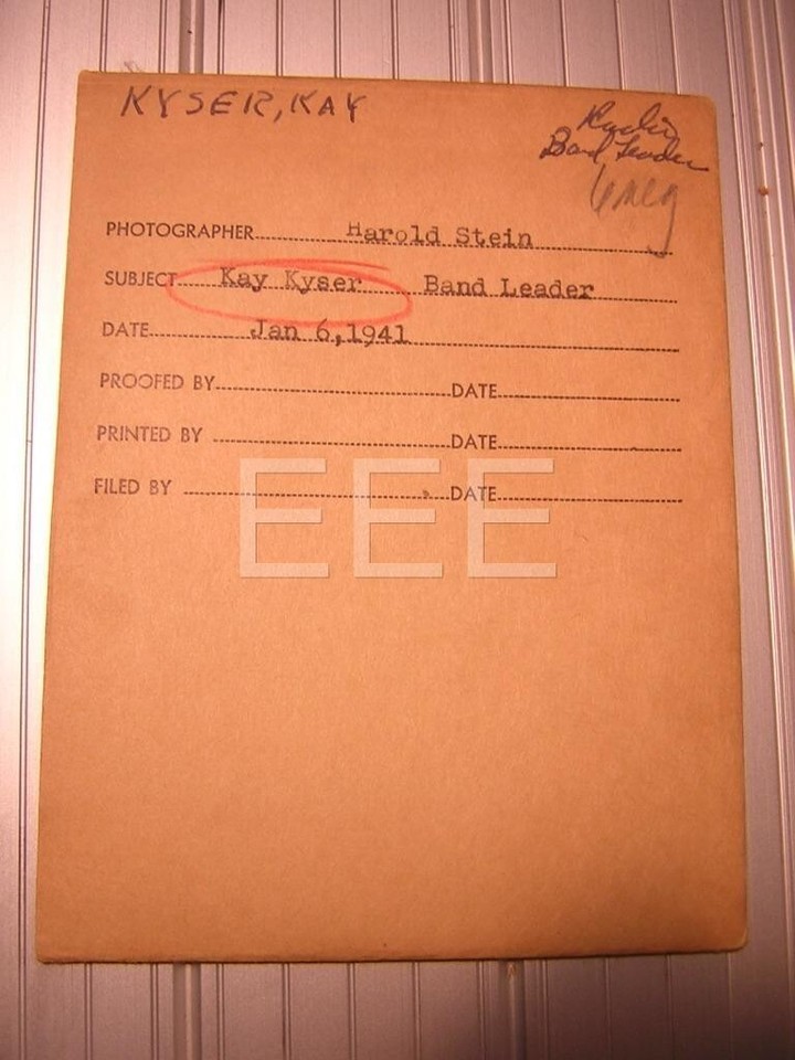 1941 6 Kay Kyser Music Band Leader by FAMOUS PHOTOGRAPHER Negative Lot ...