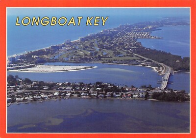 Aerial View Longboat Key Florida The Sunshine State Vtg 6X4 Postcard ...