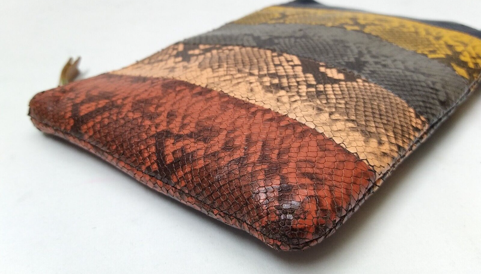 Madewell Multicolor Leather Stripe Snake Skin Emboss Zipper Credit Card ...