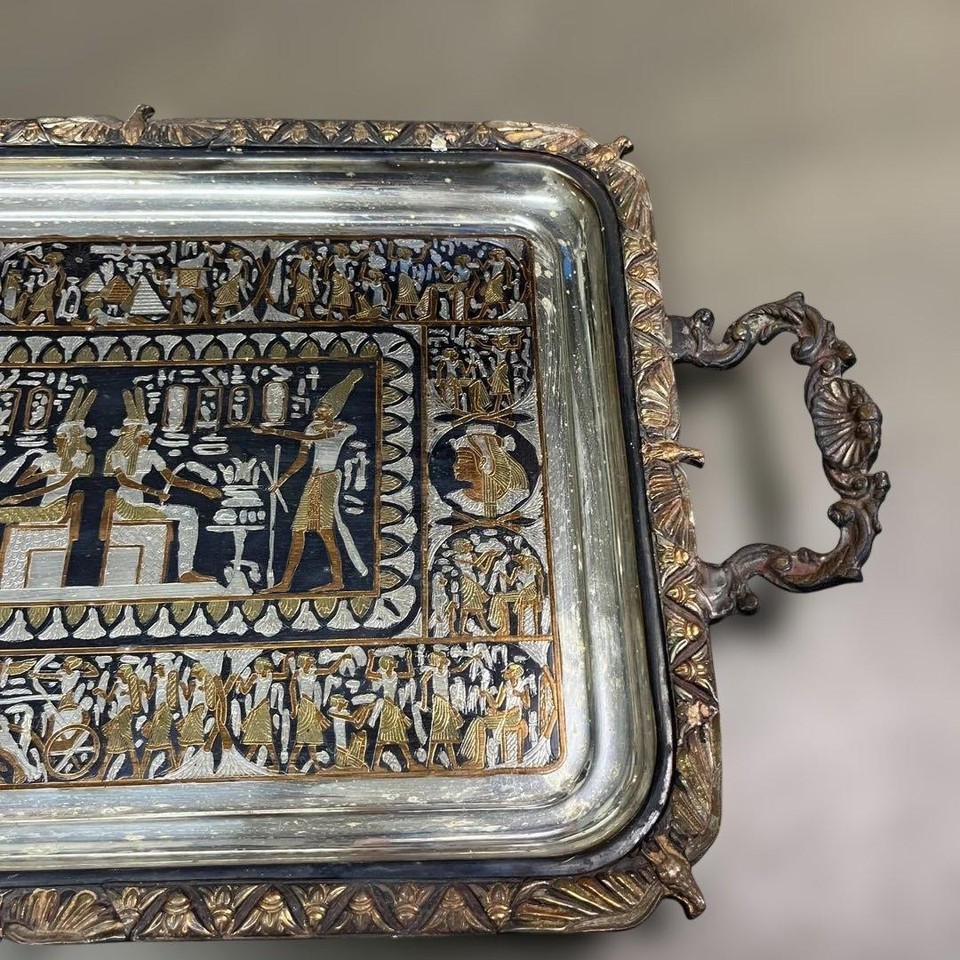 Egyptian Metal Plate Decor 2pcs Brass Stainless Magnet-Free Used | eBay