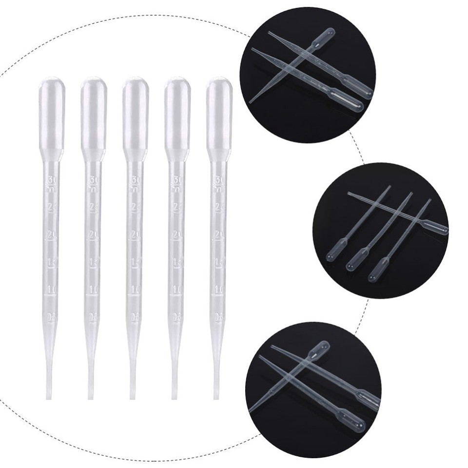 300pcs 3ml Plastic Pipettes Disposable Graduated Droppers for Makeup ...