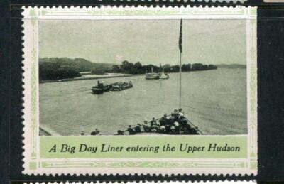 A Big Day Liner Entering The Upper Hudson River Reklamemarke Poster ...