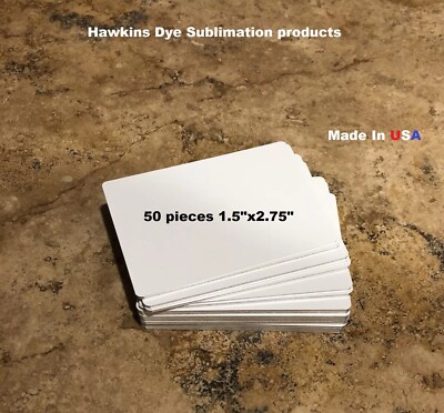 50ea Gloss White Aluminum Dye Sublimation Blanks 1.5"x2.75" | eBay