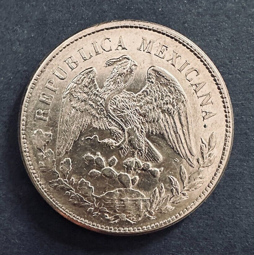 1899 Go RS Mexico Silver Peso -- Choice AU -- Cap and Rays | eBay