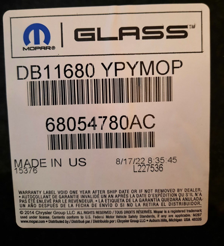 RAM 1500 2500 3500 4500 5500 BACKLITE SLIDING CENTER GLASS OEM MOPAR ...