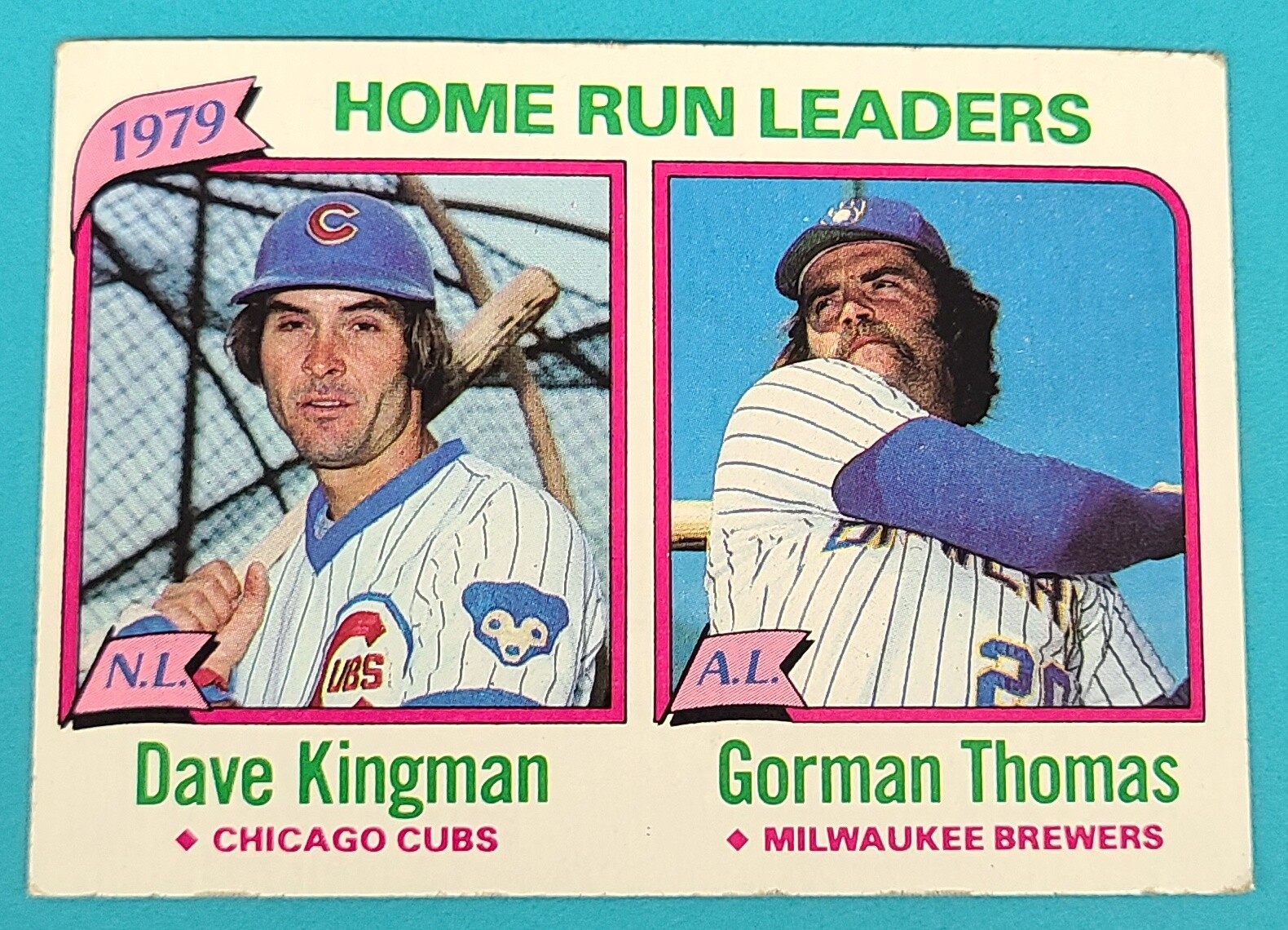1980 Topps #202 HR Leaders Dave Kingman / Gorman Thomas Baseball Card ...