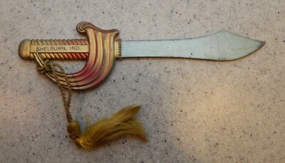 Shelburn, IND. IN. Souvenir Knife/Saber Circa 1960 -Tony Bose Knife ...