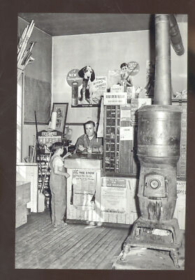 REAL PHOTO LAMOILLE IOWA GENERAL STORE INTERIOR COUNTER STOVE POSTCARD ...