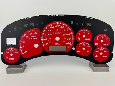 US Speedo Red Silverado/Sierra Gauge Face for Clusters 99-02 3500 ...